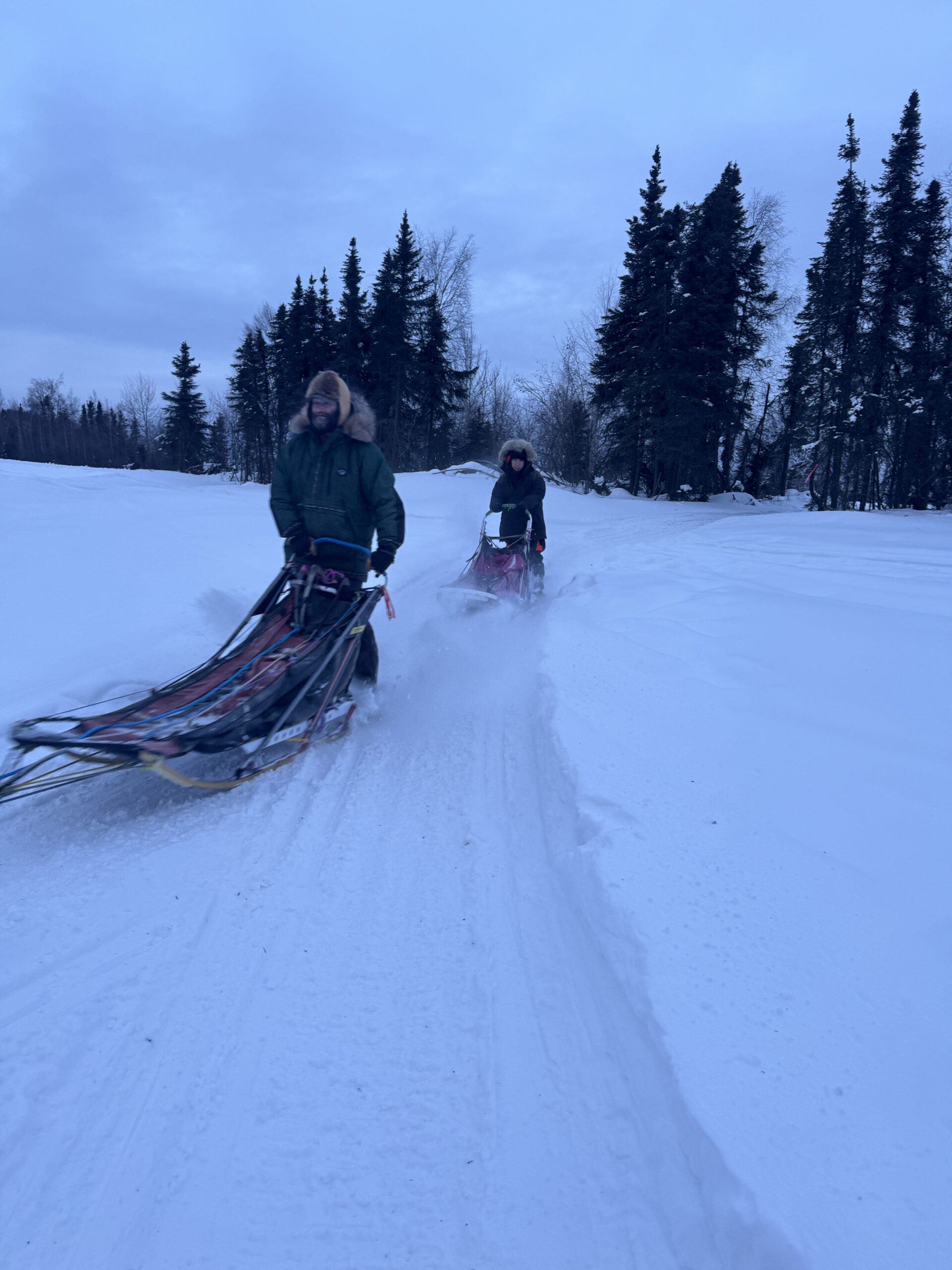 Dogsledding on a Tag sled - Alaska Wilderness Adventures